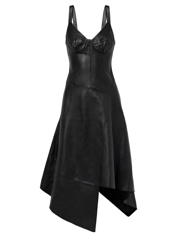 JASON WU Asymmetrical Leather Midi Dress - No