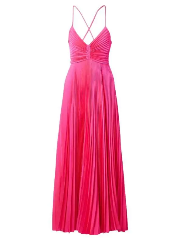 A.L.C. Cutout Pleated Maxi Dress - Pink