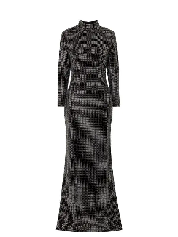 Solace Crystal Embellished Gown - Black