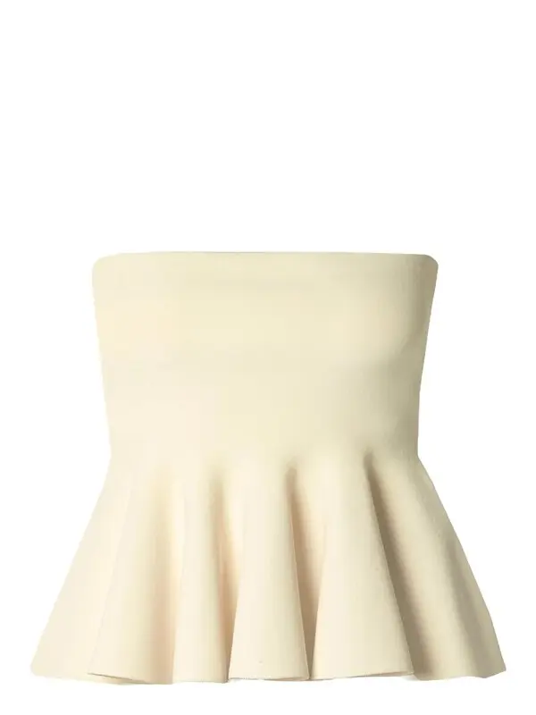 A.L.C. Eliza Strapless Ruffled Peplum Top - No