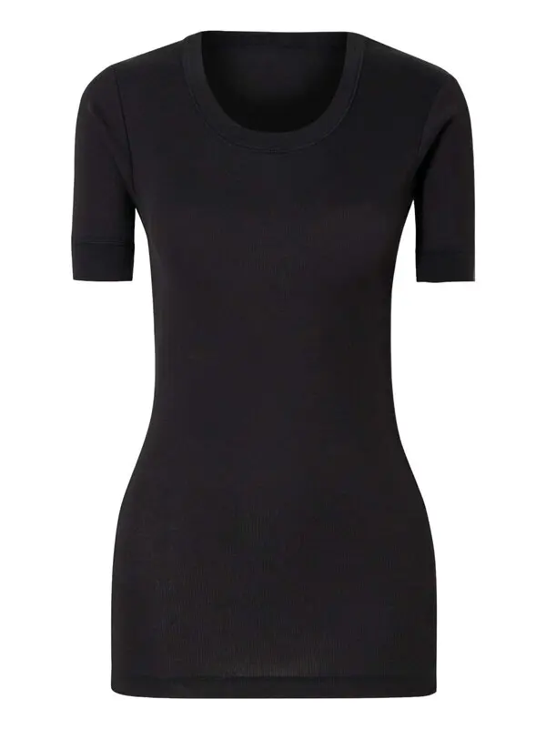 Calvin Klein Ribbed Stretch Organic Cotton-jersey T-shirt - Black