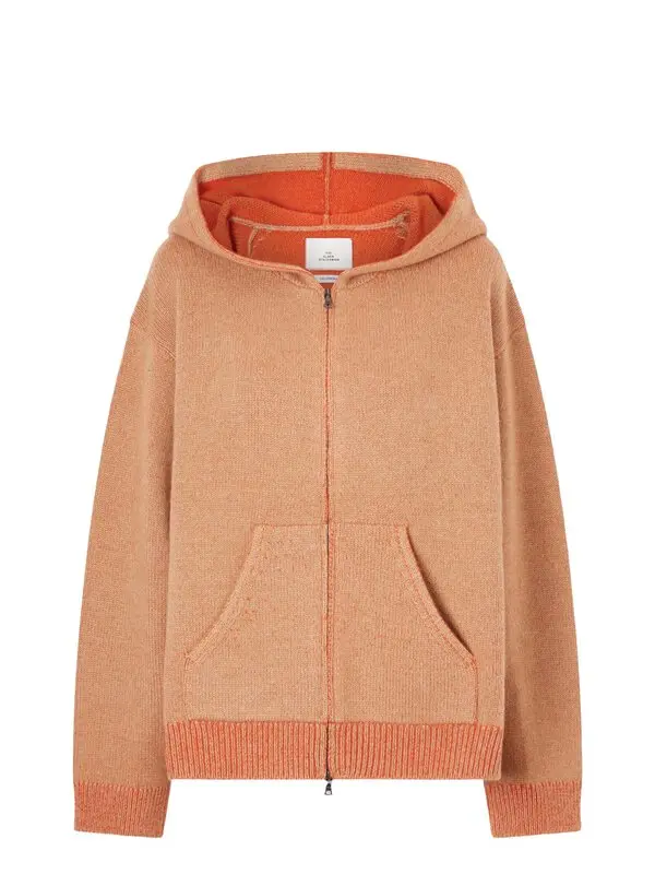 THE ELDER STATESMAN Canyon Cashmere Zip-up Hoodie - Orange