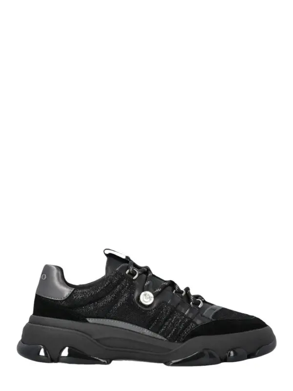 Pinko Glitter-panelled Chunky Sneakers - Black