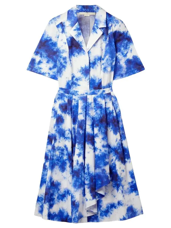 JASON WU Tie-dye Cotton Midi Shirt Dress - Blue