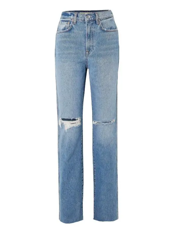 GRLFRND Vintage High-waist Straight-leg Jeans - Blue
