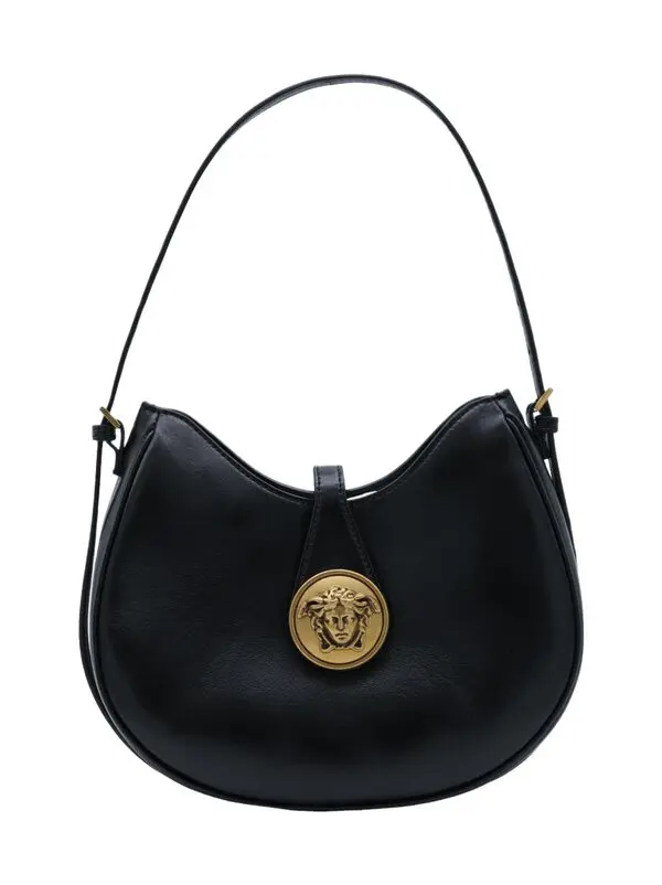 Versace Emblème Hobo Bag With Medusa Logo - Black