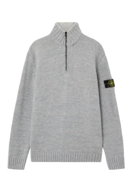 Stone Island Loose-fit Half-zip Jumper - Gray Blend