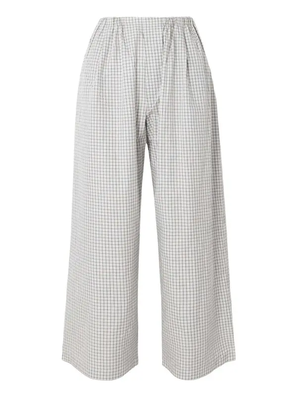 Proenza Schouler Meadow Checked Cotton Poplin Wide-leg Pants - Grey