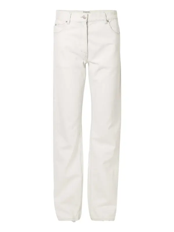 Calvin Klein Distressed Mid-rise Straight-leg Jeans - White