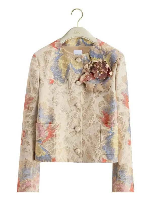 Dior Floral Motif Jacket - Nude