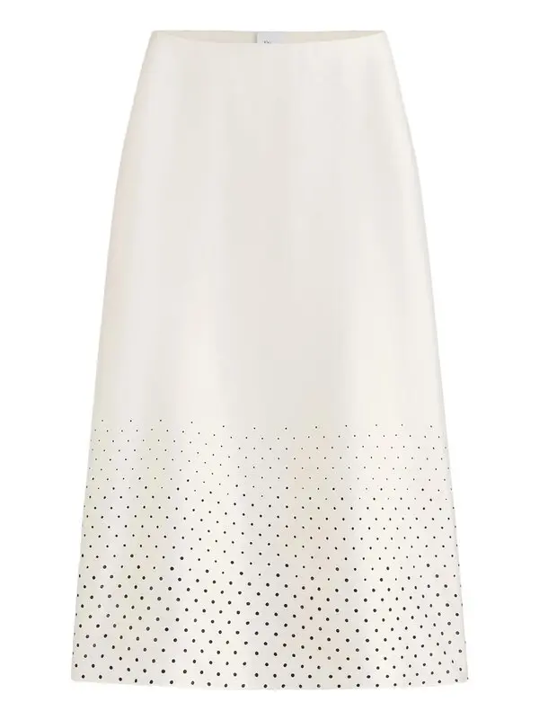 Dior Mid-length Flared Skirt With Polkadior Motif - White