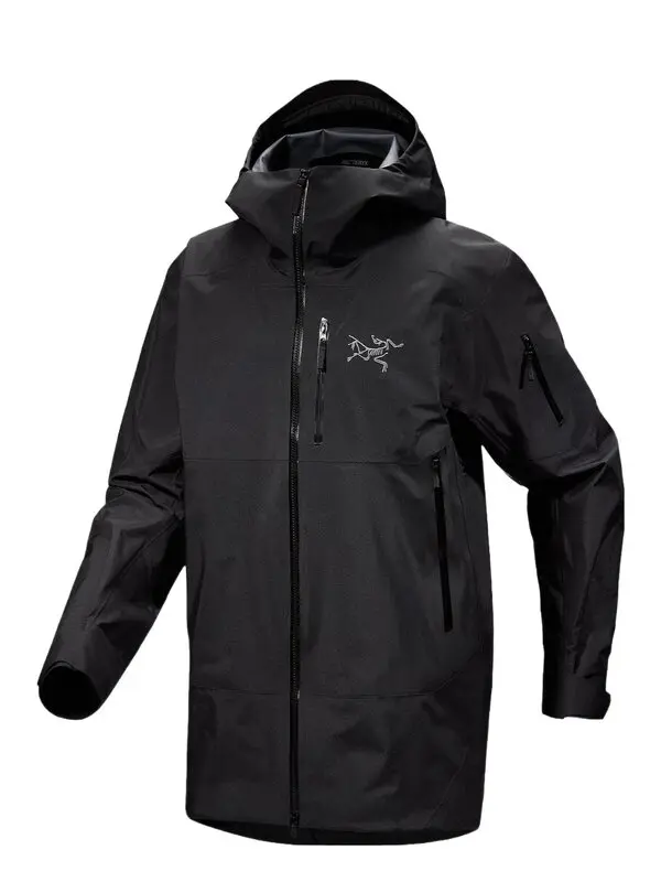 Arc'teryx Hooded Zip-up Jacket With Zipper Pockets - Black
