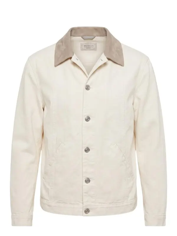 Brunello Cucinelli Collared Long-sleeved Casual Jacket - White