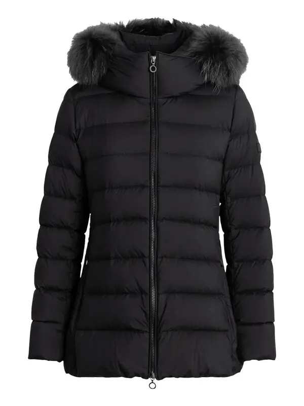 TATRAS Long-sleeve Hooded Padded Jacket With Fur Trim - Black