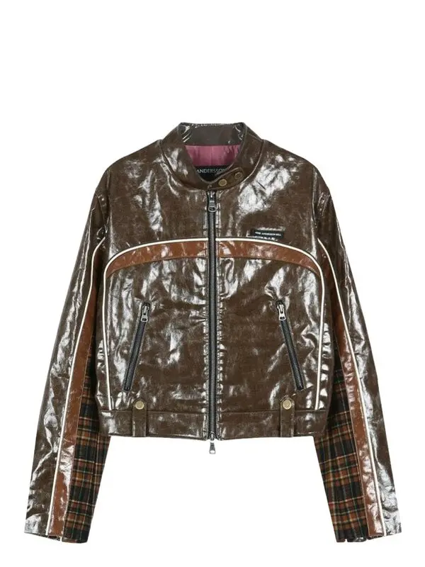 Andersson Bell Circuit Track Faux Leather Jacket - Brown