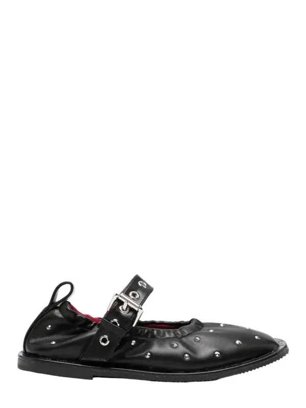 Stella McCartney Studded Buckle-strap Ballet Flats - Black
