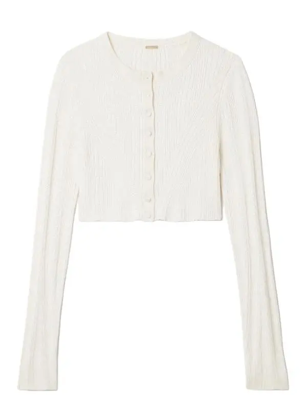 Adam Lippes Ribbed Cropped Cardigan - No