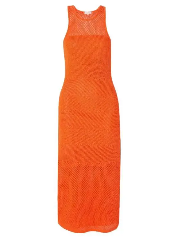 A.L.C. Crochet Racerback Midi Dress - Orange