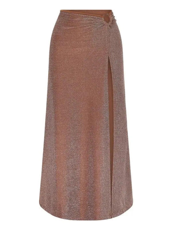 Johanna Ortiz Embellished Recycled Stretch-lurex Midi Skirt - No