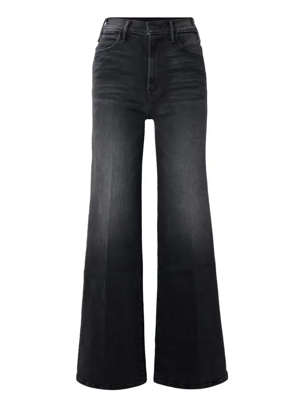 MOTHER The Hustler Roller Sneak Jeans - Black