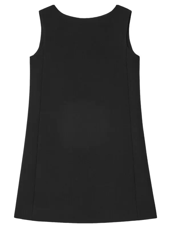 Celine Mini Dress In Grain De Poudre Wool - Black