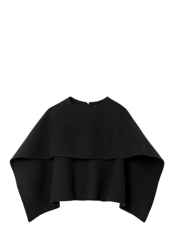 Calvin Klein Wool And Cashmere-blend Cape - Black