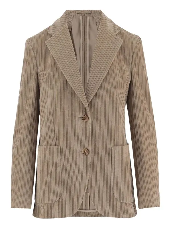 LARDINI Ribbed Single-breasted Blazer - No