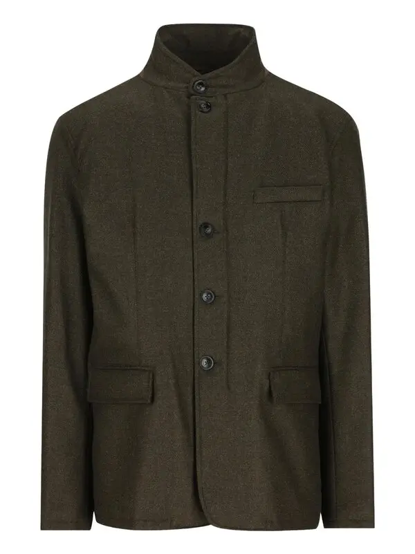 Herno Stand-up Collar Button Casual Jacket - Black