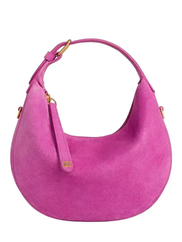 Celine Teen Lulu Shoulder Bag In Suede Calfskin - Fuchsia