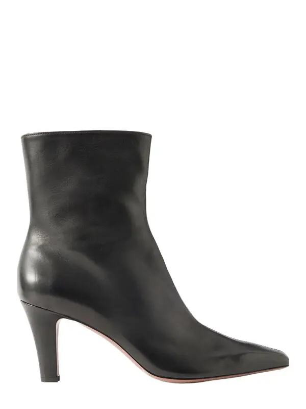 Paris Texas Leather Ankle Boots - Black