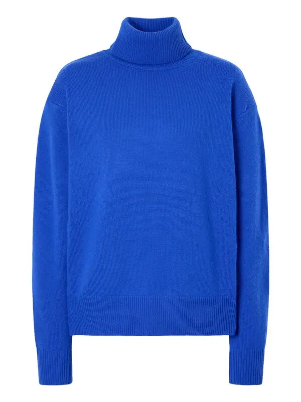 THE FRANKIE SHOP Gala Wool And Cashmere-blend Turtleneck Sweater - Blue