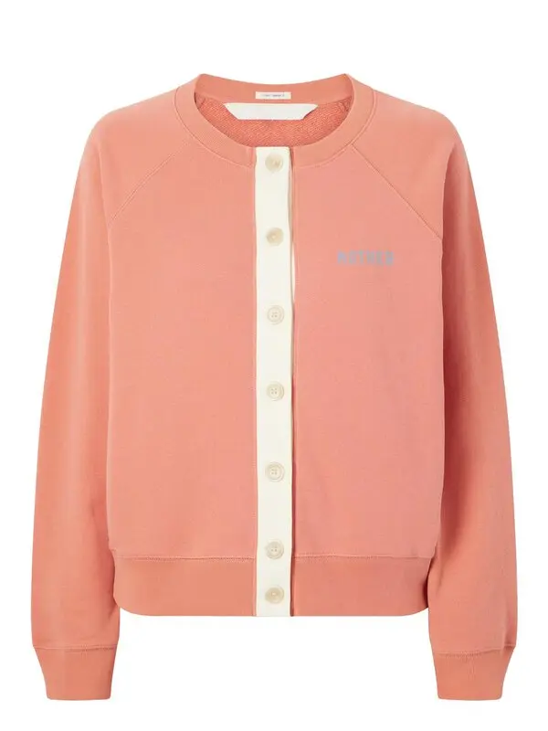 MOTHER The Boxy Cotton Cardigan With Graphic Back - Orange