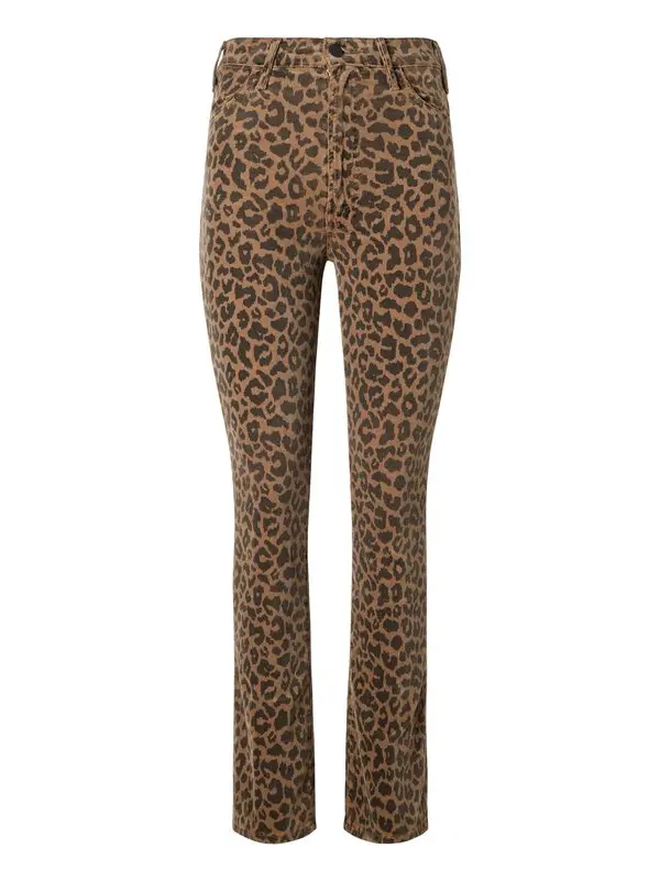 MOTHER The Hustler Flood Leopard-print Corduroy Pants - Leopard Print