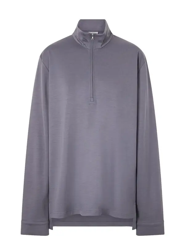 RIER Polar Jogging Virgin Wool Half-zip Sweatshirt - Gray