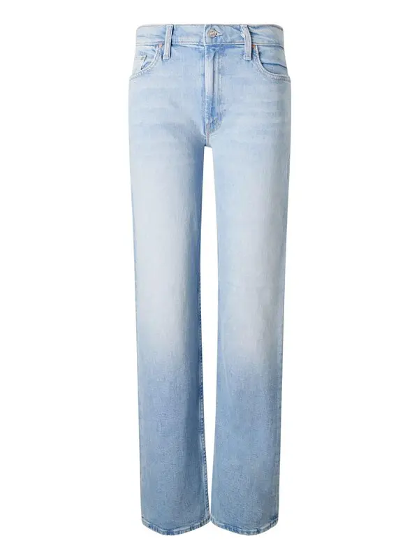 MOTHER The Skimp Mid-rise Straight-leg Jeans - Light Denim