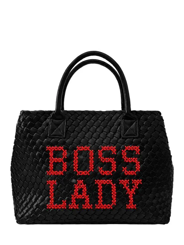 LILLY LOVES Boss Lady" Vegan Leather Handbag - Black