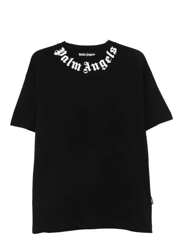 Palm Angels Logo Cotton T-shirt - Black