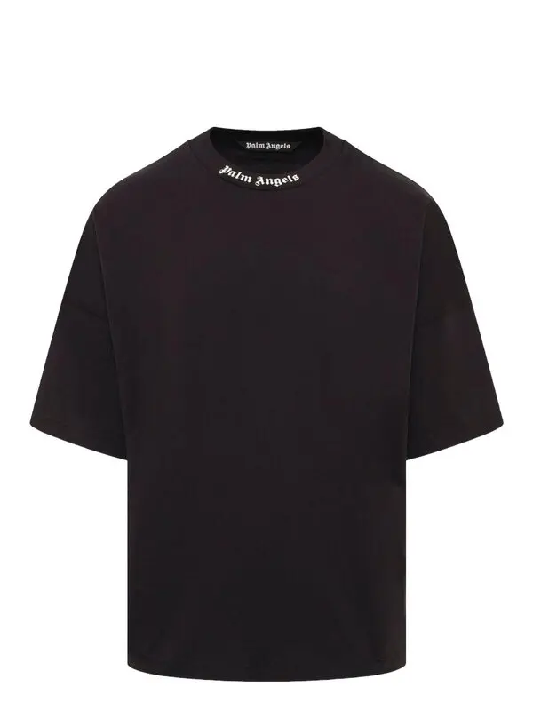 Palm Angels Logo Cotton T-shirt - Black