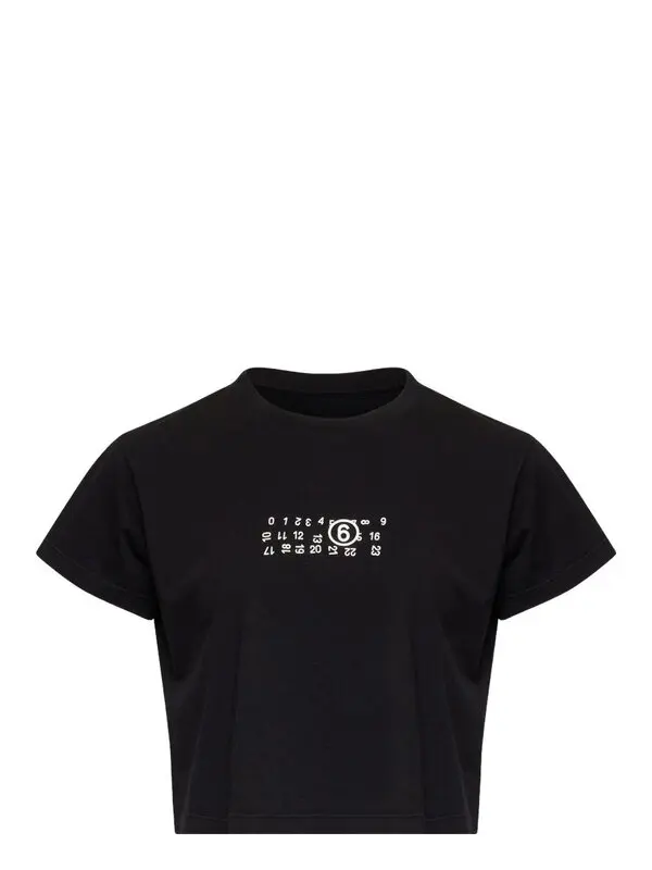 MAISON MARGIELA Logo Cropped T-shirt - Black
