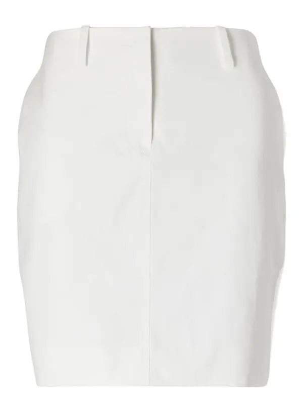 Brandon Maxwell Rhea Cotton-blend Jersey Mini Skirt - White