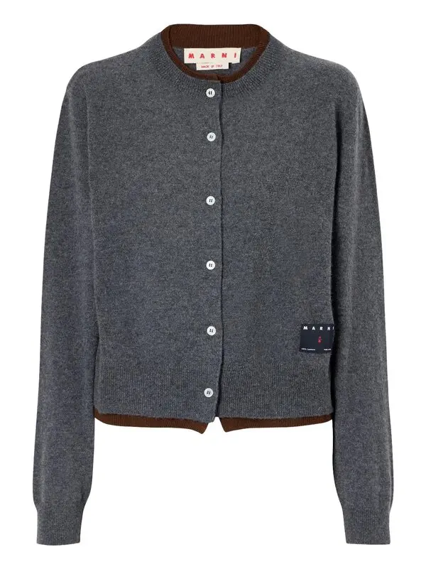 Marni Layered Cashmere Cardigan - Gray