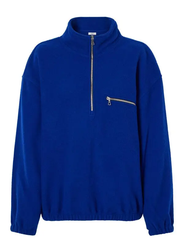 RIER Riker Polar Wool-fleece Half-zip Sweatshirt - Blue