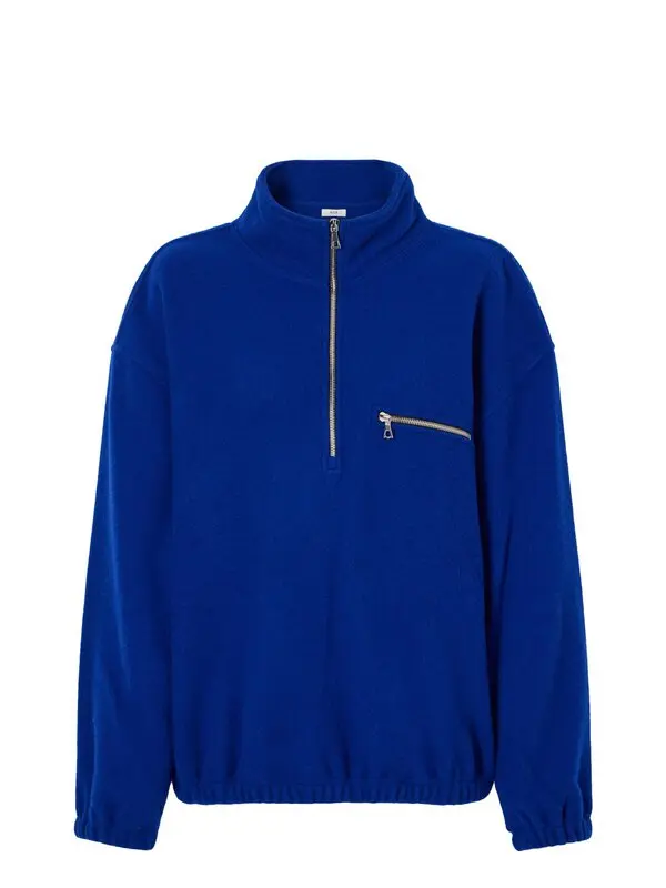 RIER Polar Wool-fleece Half-zip Sweatshirt - Blue