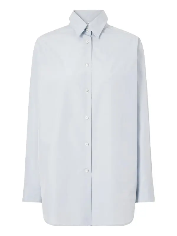 JIL SANDER Cotton Button-up Shirt - Blue