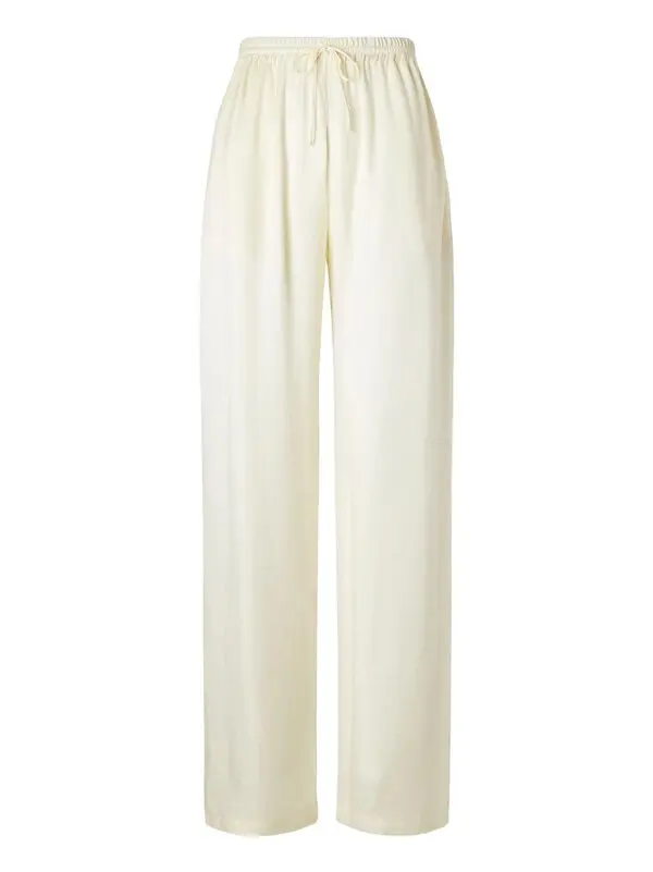 Sharon Wauchob Tuileries Satin Silk Blend Straight-leg Pants - Neutrals