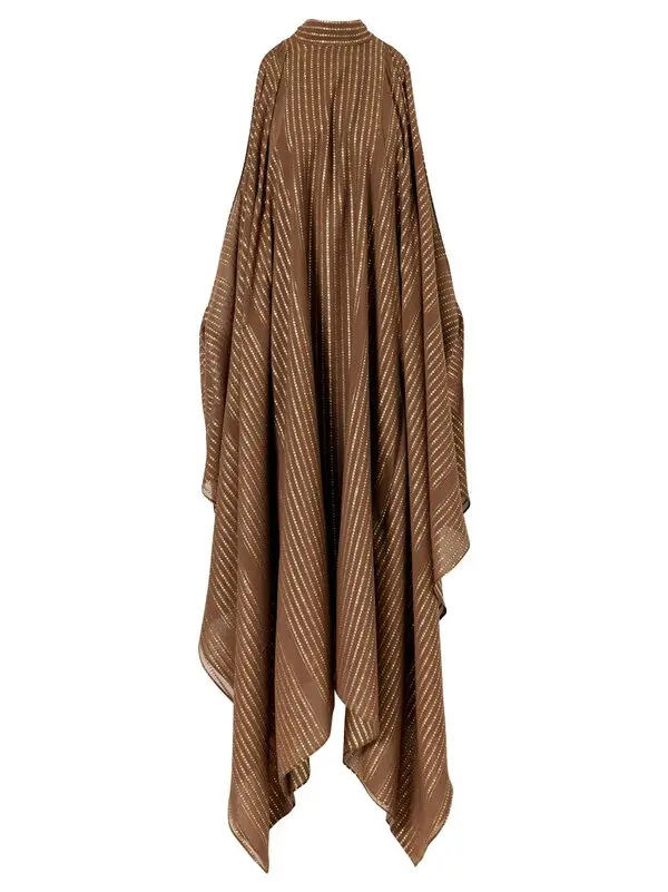 TALLER MARMO Agadez Metallic Silk-blend Fil Coupé Gown - Brown