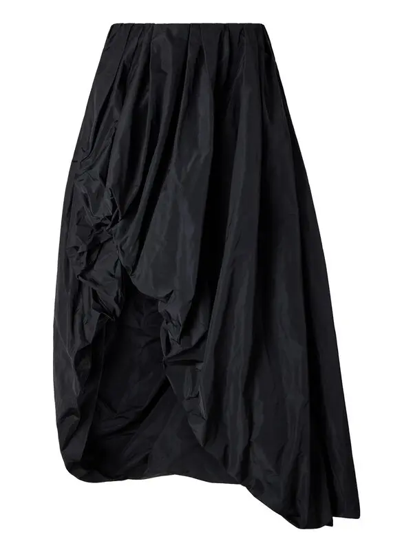 JIL SANDER Asymmetric Shell Midi Skirt - Black