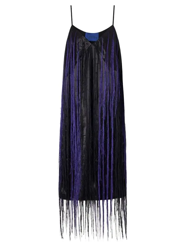 Sharon Wauchob Katia Fringed Midi Dress - Black