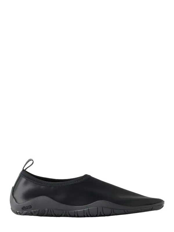 JIL SANDER Elbe Rubber-trimmed Satin Flats - Black