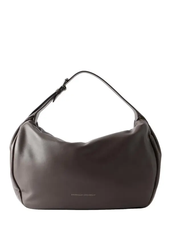 Brunello Cucinelli Leather Shoulder Bag - Black